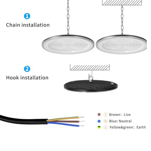 Sararoom 10Packs UFO LED High Bay Light, 200W 20000LM Workshop Lighting, 6500K Daylight White Industrial Lamp High Bay Light, IP66 Waterproof Commercial Bay Lighting for Factories,Garage,Warehouse
