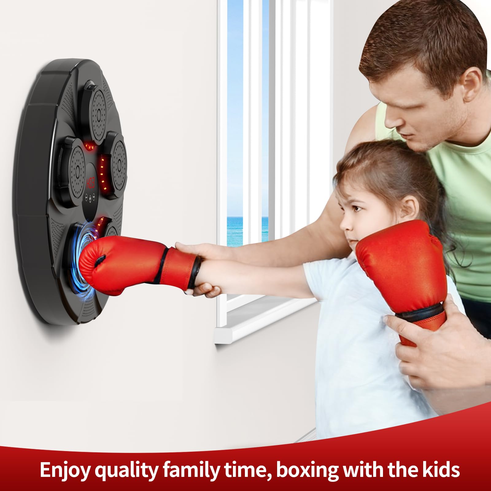 EPHESPORT 2023 Upgrade Smart Music Boxing Machine, Bluetooth Electronic Boxing Machine Wall Mounted with Boxing Glove,Boxing Machine with Smart Display Screen Suitable for Parent-Child Training.…