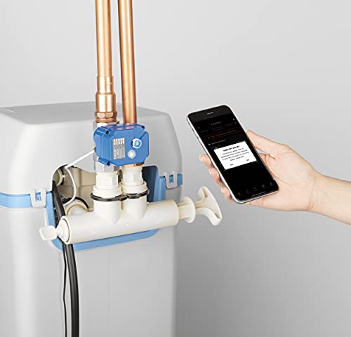GE Smart Water Softener System with Leak Detect | 40,000 Grain | Reduce Hard Mineral Levels at Water Source | Wifi Connectivity | Improve Water Quality for Drinking, Laundry, Dishwashing | GXSHC40N