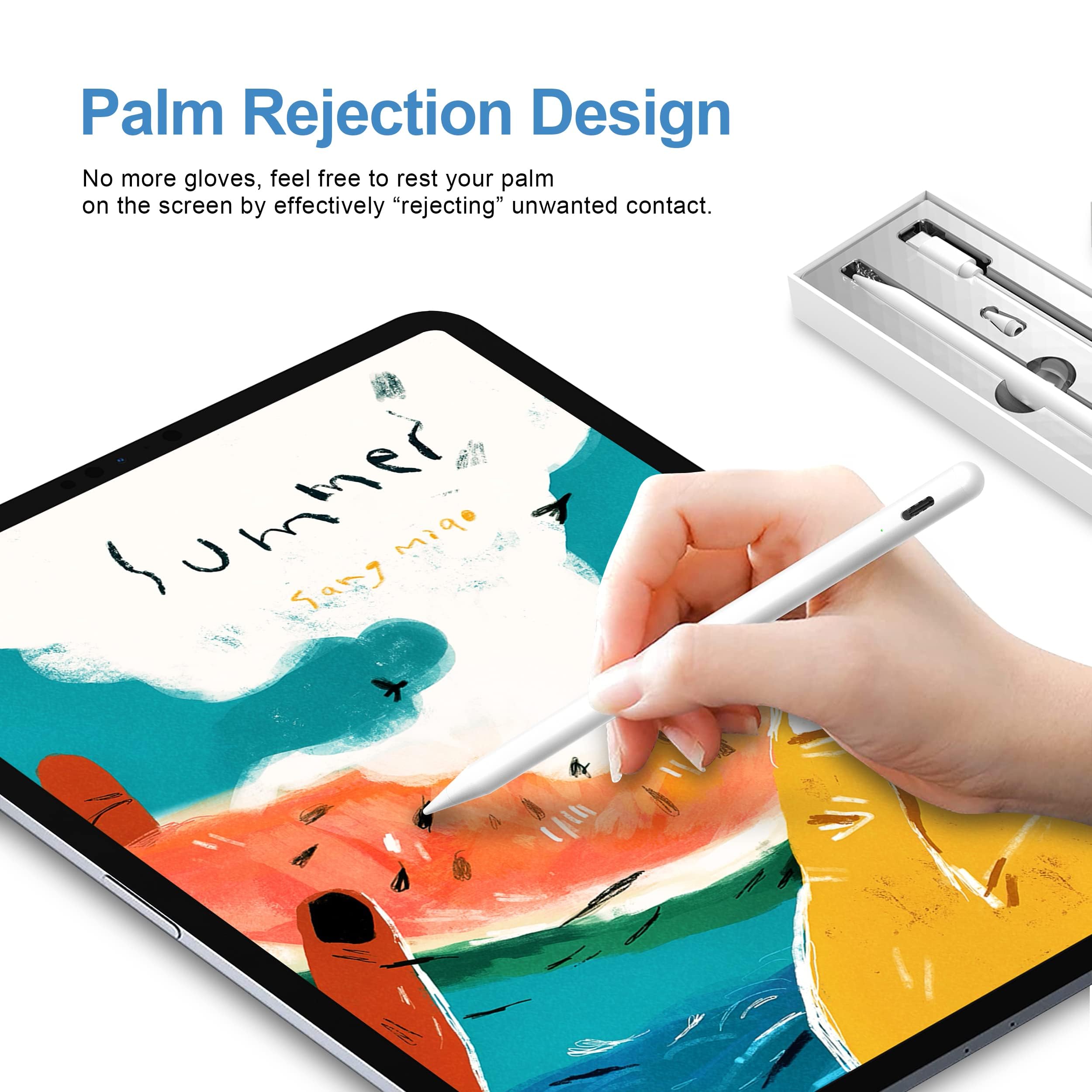 Upgraded Stylus Pen Fit for iPad Air 5th Generation Gen 10.9 Inch 2022, Fit for Apple Pencil - Wireless Camera Control, Digital Battery Percentage