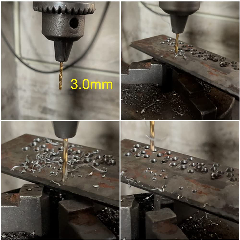 JFOGO Titanium Twist Drill Bit Set (60Pcs)and 20Pcs Mini Drill Bits 1-3.5MM,0.5MM,0.8MM, HSS42 Fully Ground Micro Drill Bits for Wood,Soft Metal,Plastic, Aluminum Alloy,Metric