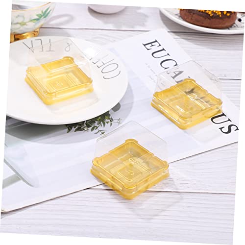 UPKOCH 150 Pcs Egg Yolk Crisp Packaging Box Dessert Containers Mini Cake Box Plastic Container with Lid Dome Cake Box Muffin Packaging Boxes Cake Boxes Dessert Plastic Trays Moon Cake Box
