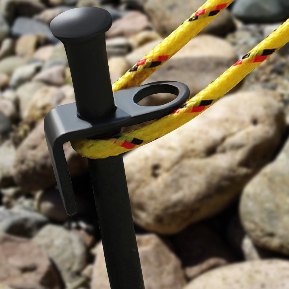 EXPLOMOS Tent Stakes Metal, Camping Tools Heavy Duty Steel Solid Tent Stakes Pegs for Outdoors Mountain-Climbing Camping Hiking with Metal Stopper (10PC Pack)