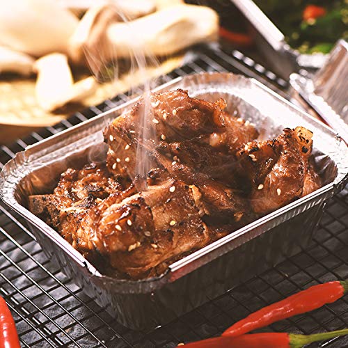 Waytiffer 50 Pack 1Lb mini Loaf Pans Heavy Duty Disposable Aluminum Foil Bread Tins Standard Size - 6" X 3.5" X 2.5" Oven Safe Sturdy Small Bread Tin Pans-1 Pound Loaf Pans