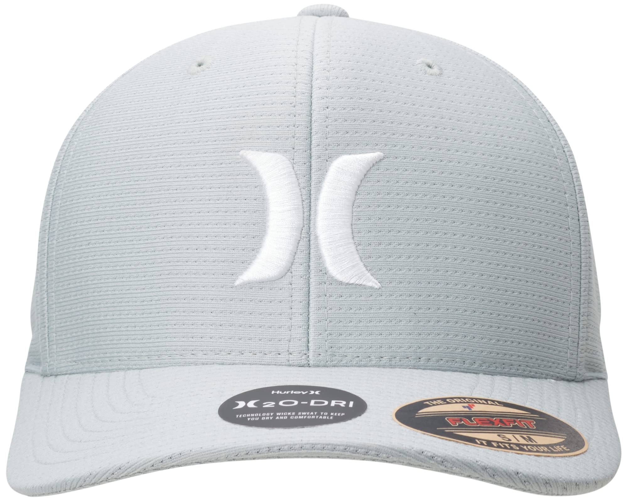 Hurley Men's Baseball Cap β Lightweight Curved Bill H2O Dri Fitted Caps for Men, Size Large-X-Large, Mystic Stone