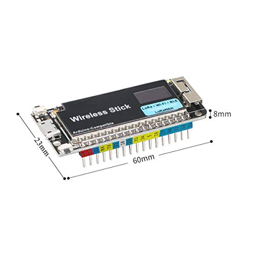 DollaTek ESP32 Wireless Stick Lora+WiFi+BLE Development Board with 0.49 inch OLED Display Screen SX1276 Module for Arduino 433MHz - 470MHz