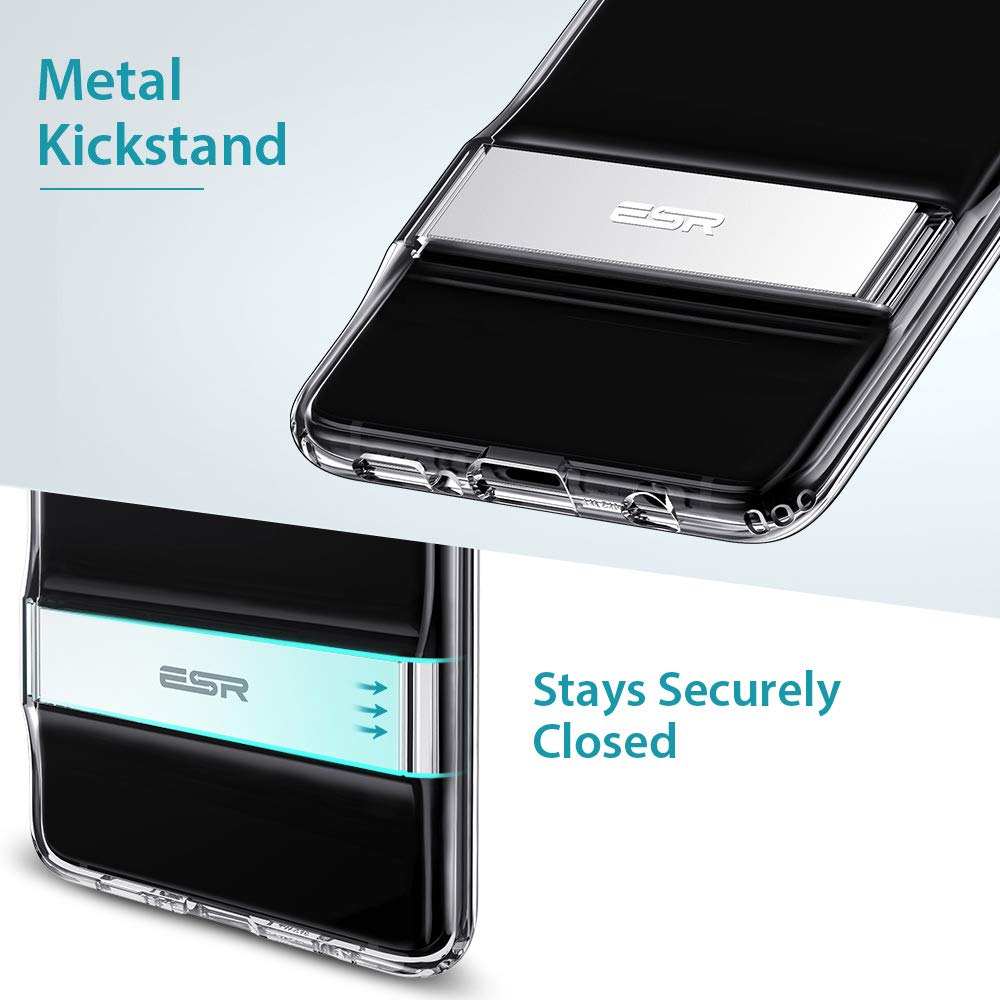 ESR Metal Kickstand Case for The Samsung Galaxy S10 Plus, [Vertical and Horizontal Stand] [Reinforced Drop Protection] Hard PC Back with Flexible TPU Bumper for The Samsung Galaxy S10 Plus, Clear