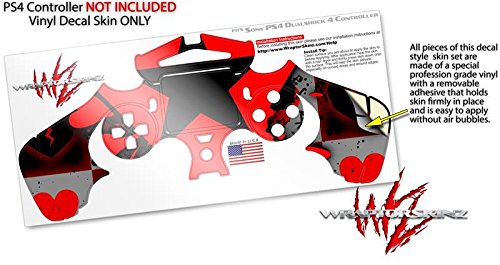 WraptorSkinz Vinyl Decal Skin Compatible with Sony PS4 Controller PlayStation 4 Original Slim and Pro Emo Star Heart (Controller NOT Included)