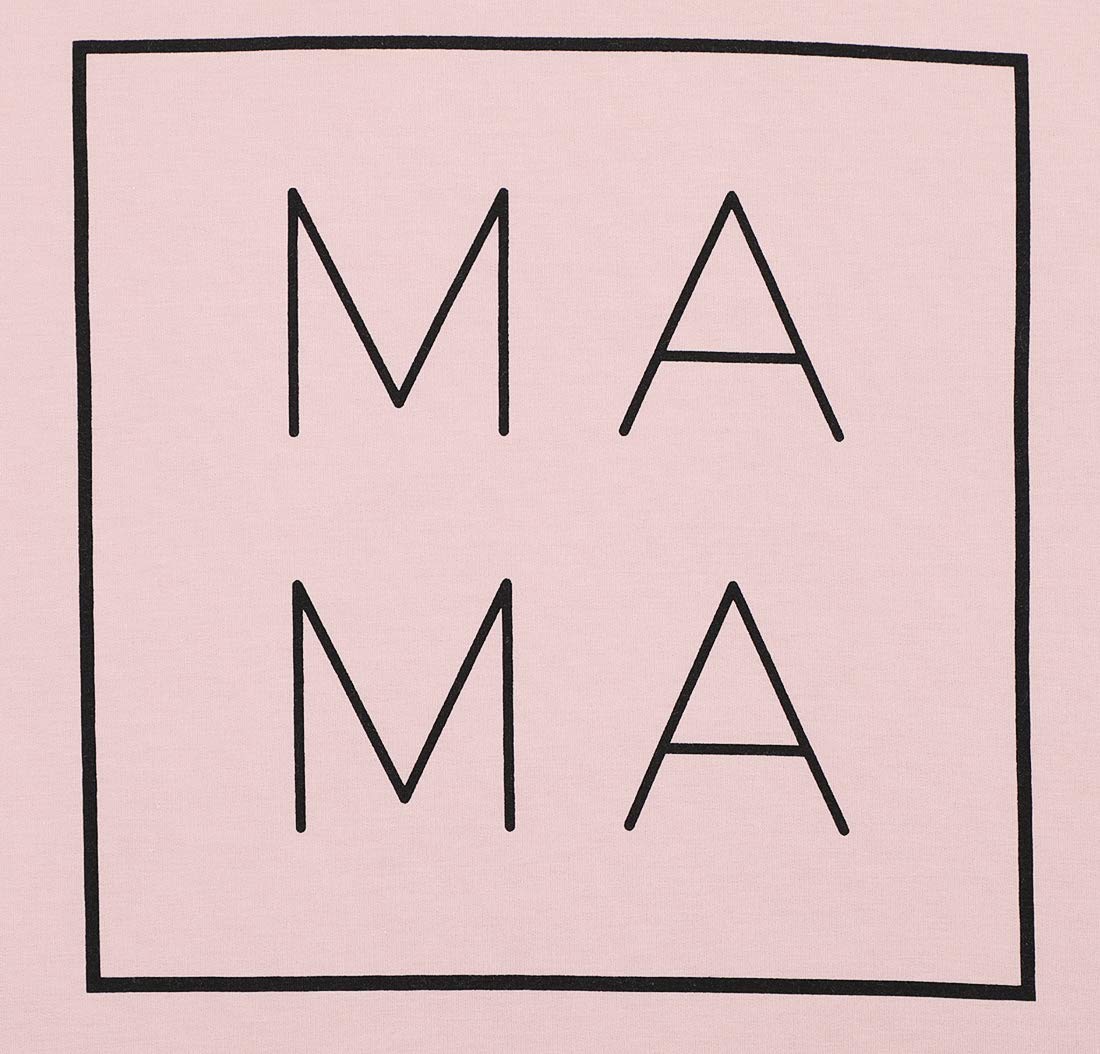 EGELEXY Mama Sweatshirt Women Funny Letter Print Mom Life Blouse Tops Casual Long Sleeve Pullover Tees Pink