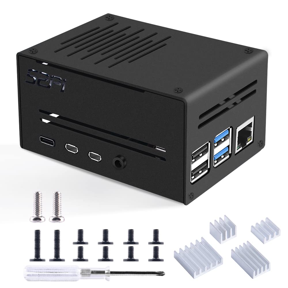 GeeekPi Raspberry Pi 4 Metal Case,Raspberry Pi 4B Case for Raspberry Pi Low-Profile CPU Cooler,Raspberry Pi Case for RPi Horizontal ICE Tower Cooler (Pi and Fan NOT Included)