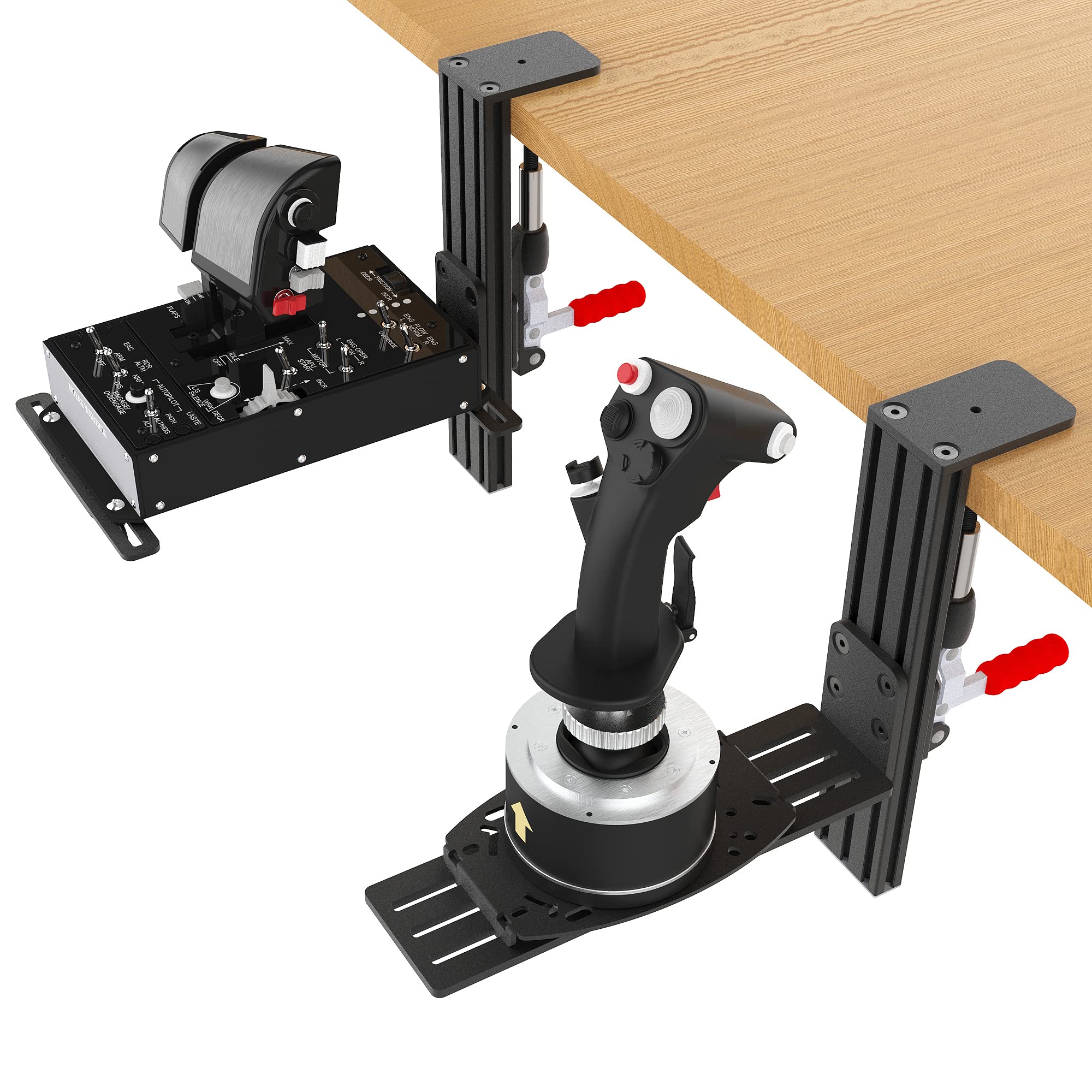 Hikig Portable Electronic Device Mount for Thrustmaster, Logitech, WinWing Flight Sim Joysticks (2 Pack)