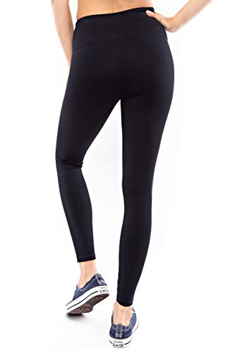 Hype Up Women's High Waisted Super Soft Buttery Activewear Full Length Yoga Leggings with Inner Pocket (S-3X) Black