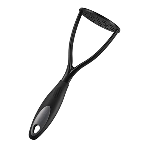 KSENDALO Multifunctional Kitchen Cooking Tool β Potato Masher, Avocado Masher, Bean Masher - Nonstick Degradable Nylon Blade with Comfortable Rubber Wrapped Handle, Degradable Nylon Blade, Black