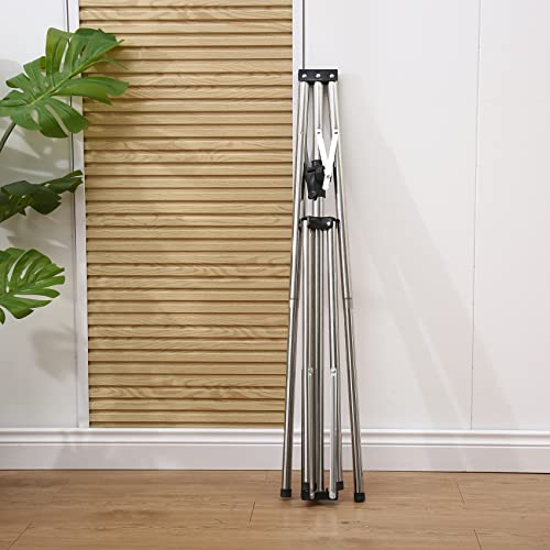 PIKPUK Folding Clothes Drying Rack with Telescopic Arms, 70 Inch Adjustable Laundry Drying Racks for Indoor and Outdoor, Heavy Duty Stainless Steel Garment Rack, Portable and Space Saving.