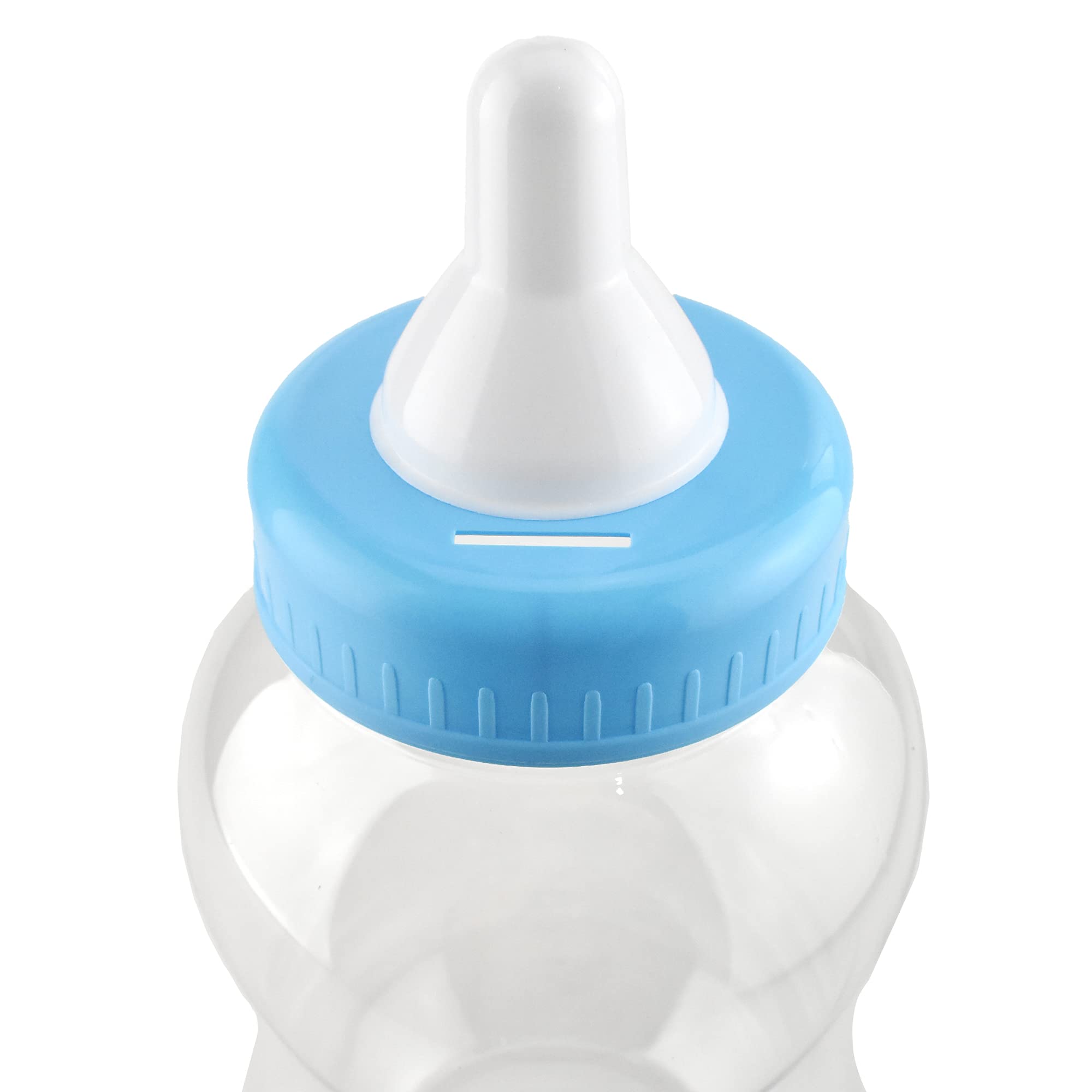 Homeford Jumbo Milk Bottle Coin Bank Baby Shower Plastic Container, 15-inch, Light Blue