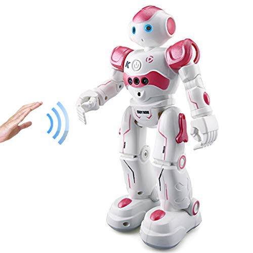 WEECOC RC Robot Toys Gesture Sensing Smart Robot Toy for Girls Can Singing Dancing Speaking Christmas Birthday Gift (Pink)