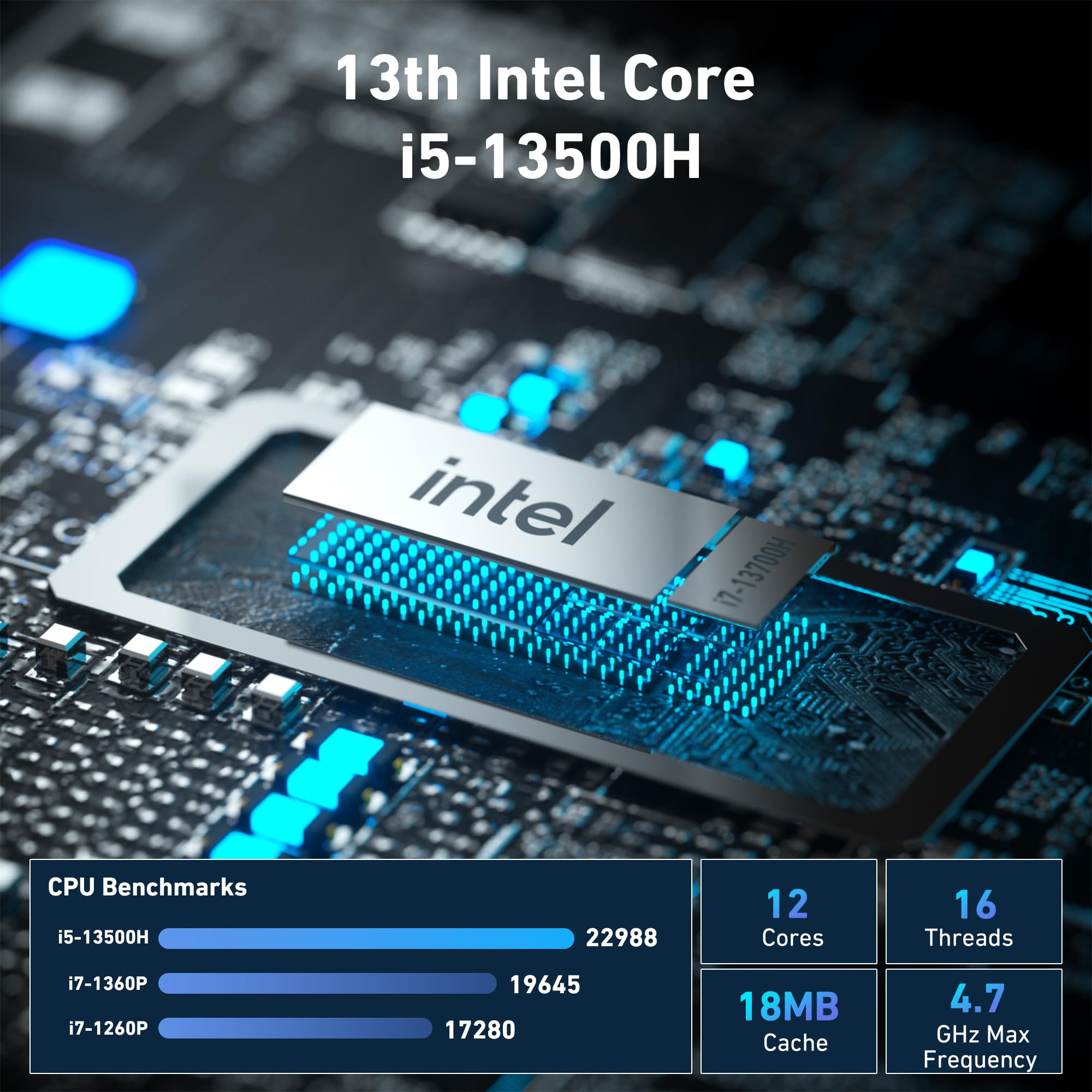 GEEKOM Mini PC Mini IT13, 13th Gen Intel i5-13500H NUC13 Mini Computers(12 Cores,16 Threads) 16GB DDR4/512GB PCIe Gen 4 SSD Windows 11 Pro Desktop PC Support Wi-Fi 6E/Bluetooth 5.2/USB 4.0/2.5G LAN/8K