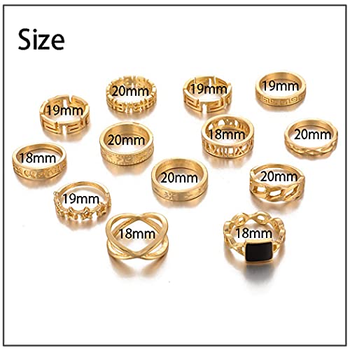 Flosy Boho Crystal Knuckle Rings Set Gold Finger Joint Stackable Ring for Women and Girls (Gold 5)