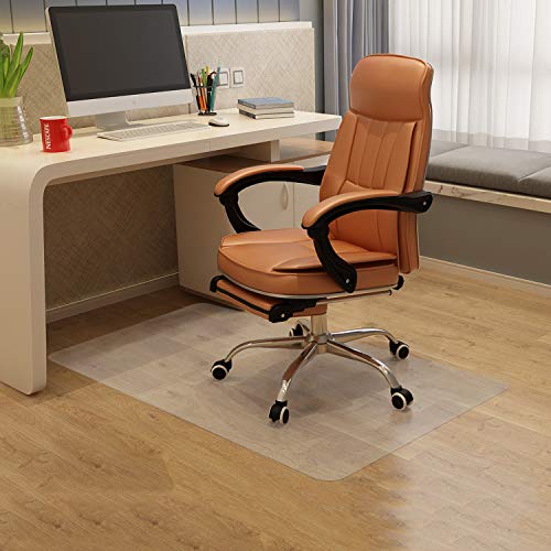 HOMEK Office Chair Mat for Hardwood Floor, 48β x 30β Clear Desk Chair Mat for Hard Floor, Easy Glide for Chairs