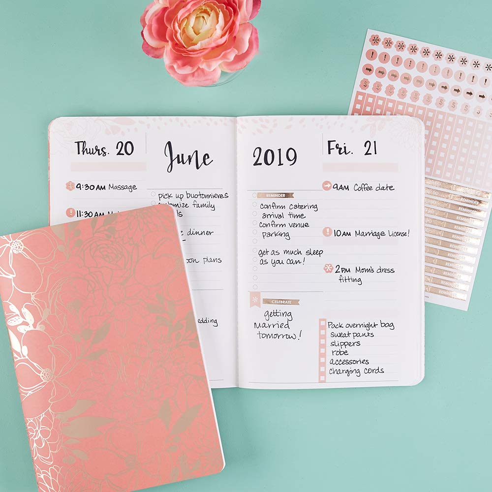 Erin Condren Designer Petite Planner Daily Customizable Agenda with Bullet Point Checklist to Record Tasks, Errands, or Goals. Fun and Functional Sticker Set