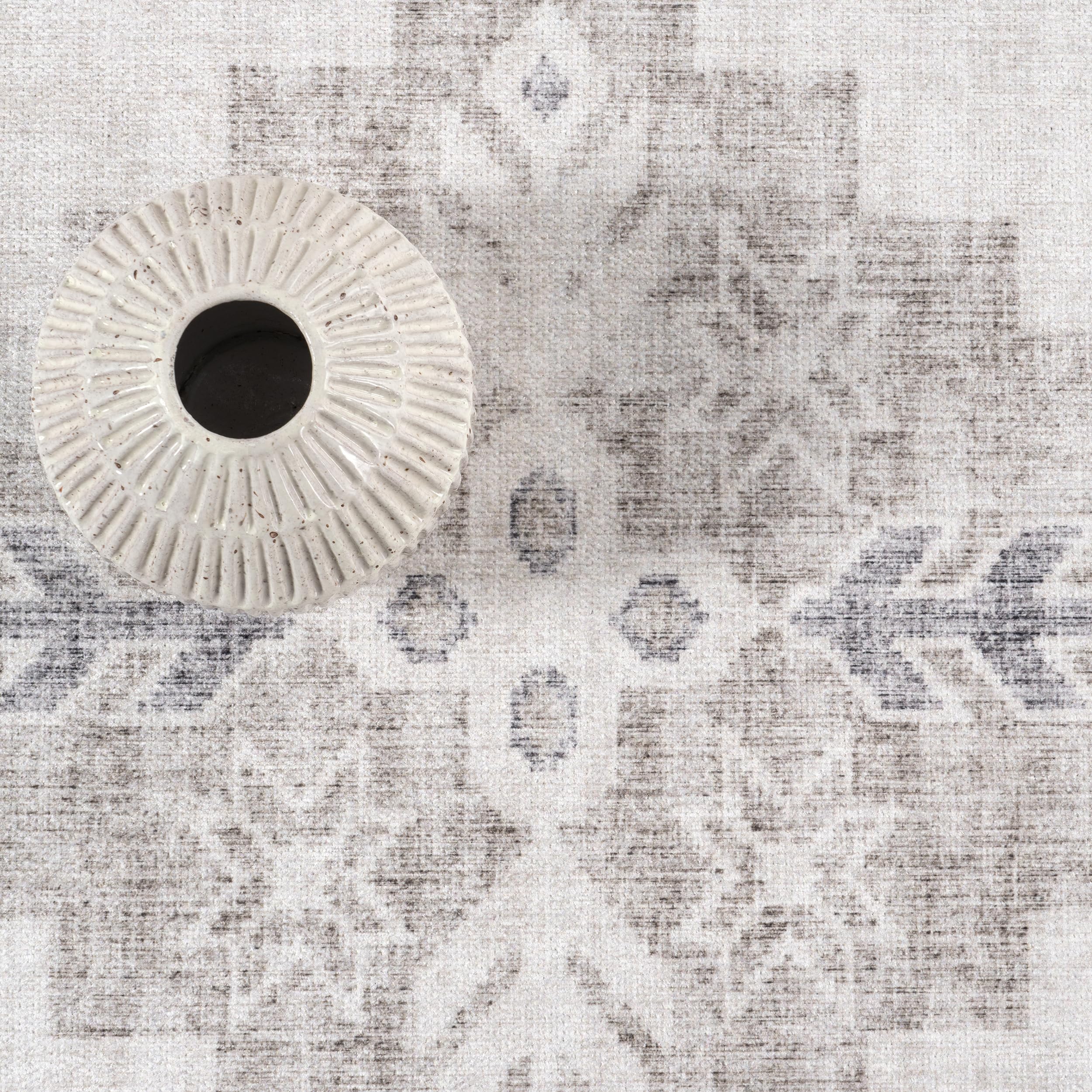 nuLOOM 8' x 10' SpinClean Machine Washable Stain-Resistant Area Rug Low Profile for Living Room, Bedroom, and Dining Room, Alexia Grey