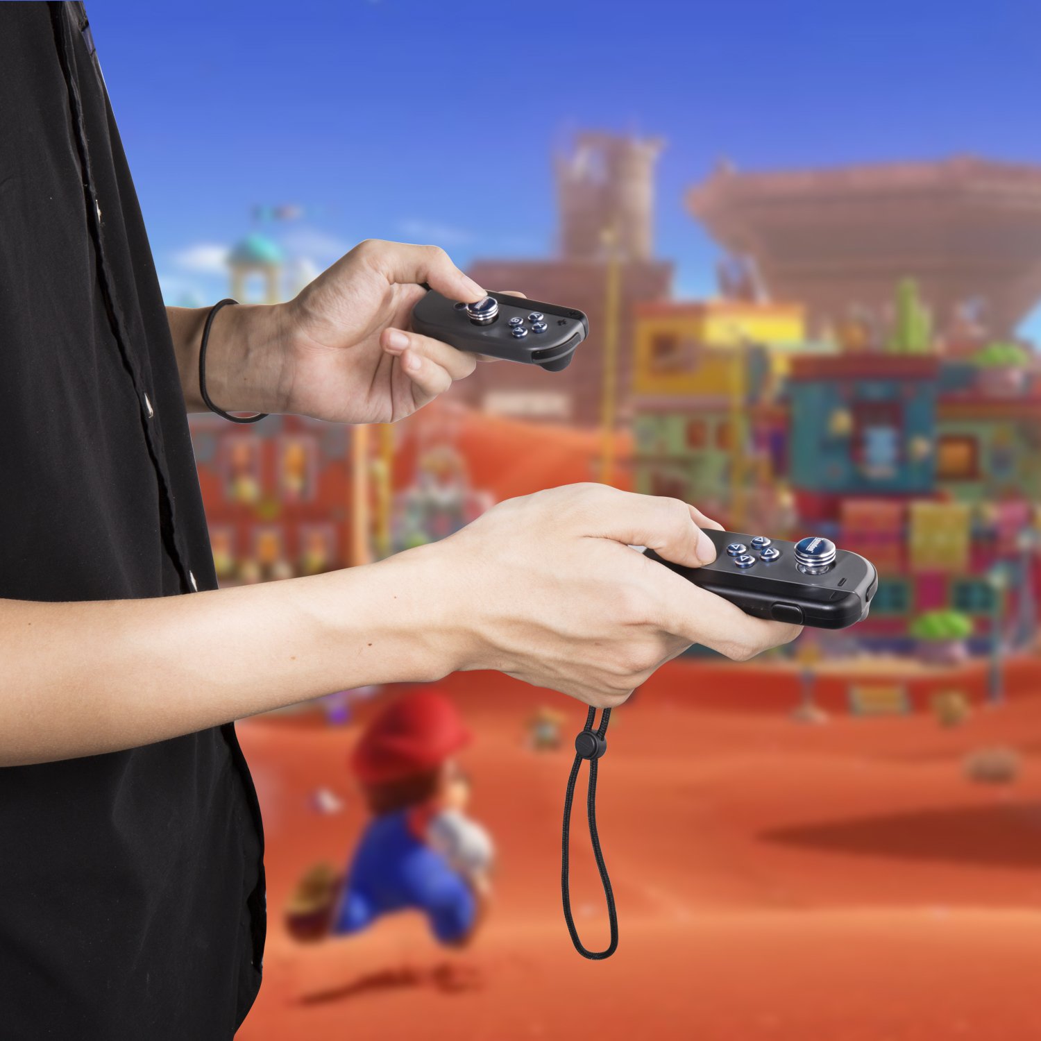 Epindon Joy-Con Analog Caps, Nintendo Switch Thumb Grips with ABXY Direction Action Buttons Cover - Navy Blue