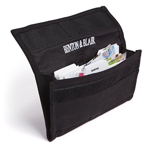Extreme Grocery Coupon Organizer & Coupon Wallet Holder for Purse or Car (Black). Small Canvas Cloth Fabric with Dividers, Stickers