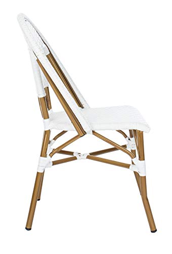 Safavieh Home Collection Hooper Indoor-Outdoor Stacking Side Chairs | Black & White | Set of 2