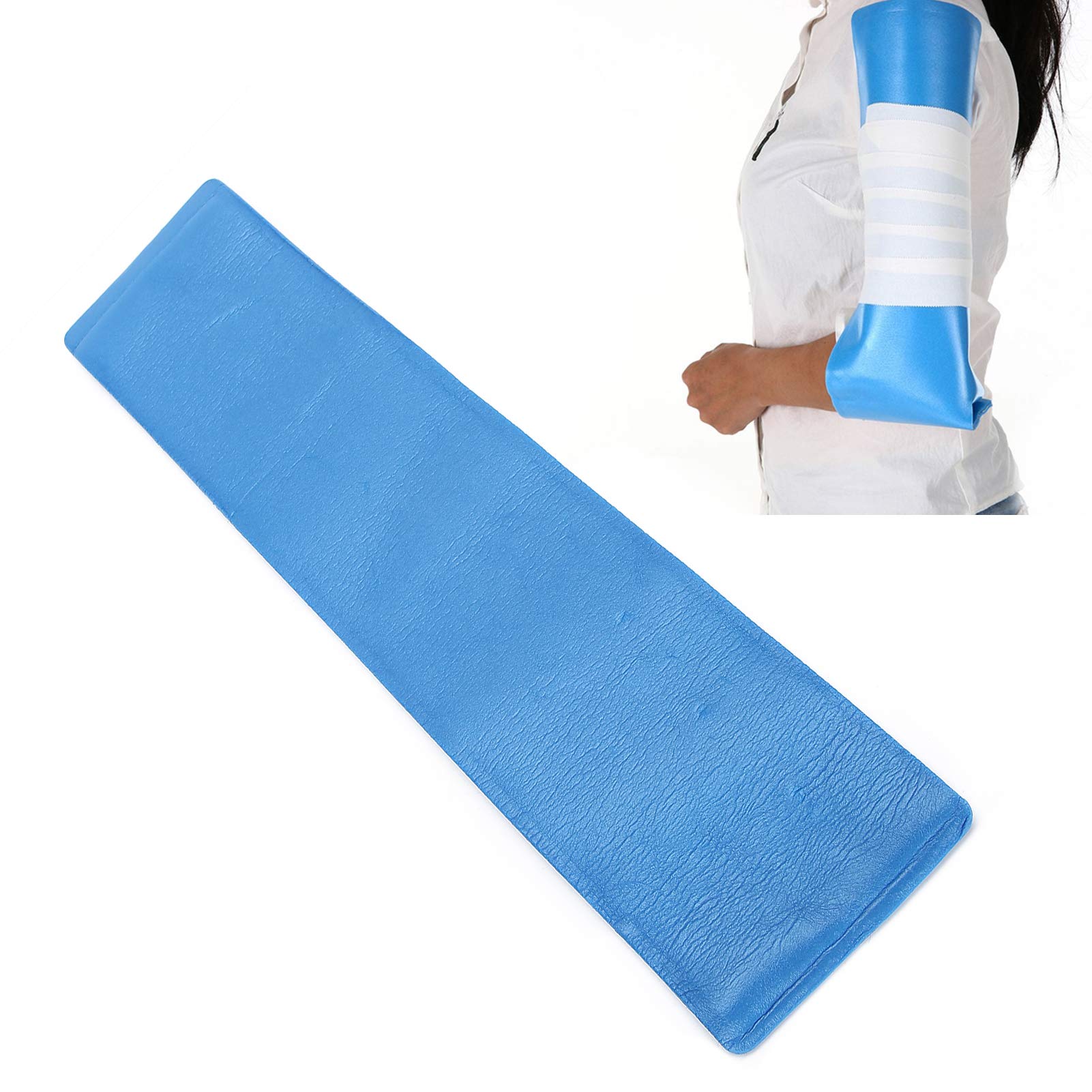 Foam-Rolled Emergency Splint, Leg Arm Sprain Fracture Injury Immobilization Reusable Foam Splint - Good Xray Perspectivity, Good Plasticity, Can Be Cut(Blue)(15 *