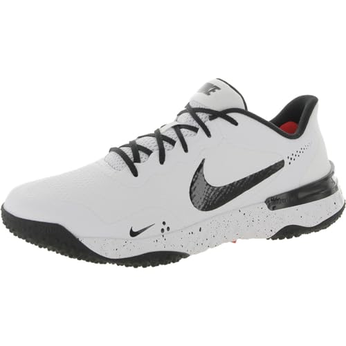 Nike Unisex Running/Baseball Alpha Huarache Elite 3 Turf Shoes White/Black/Crimson (Numeric_10)