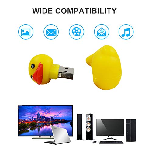 EASTBULL Novelty Flash Drive 64GB Cute Flash Drive Memory Stick Cute USB Thumb Drive Pen Drive Cartoon Duck Shape (1PCS)