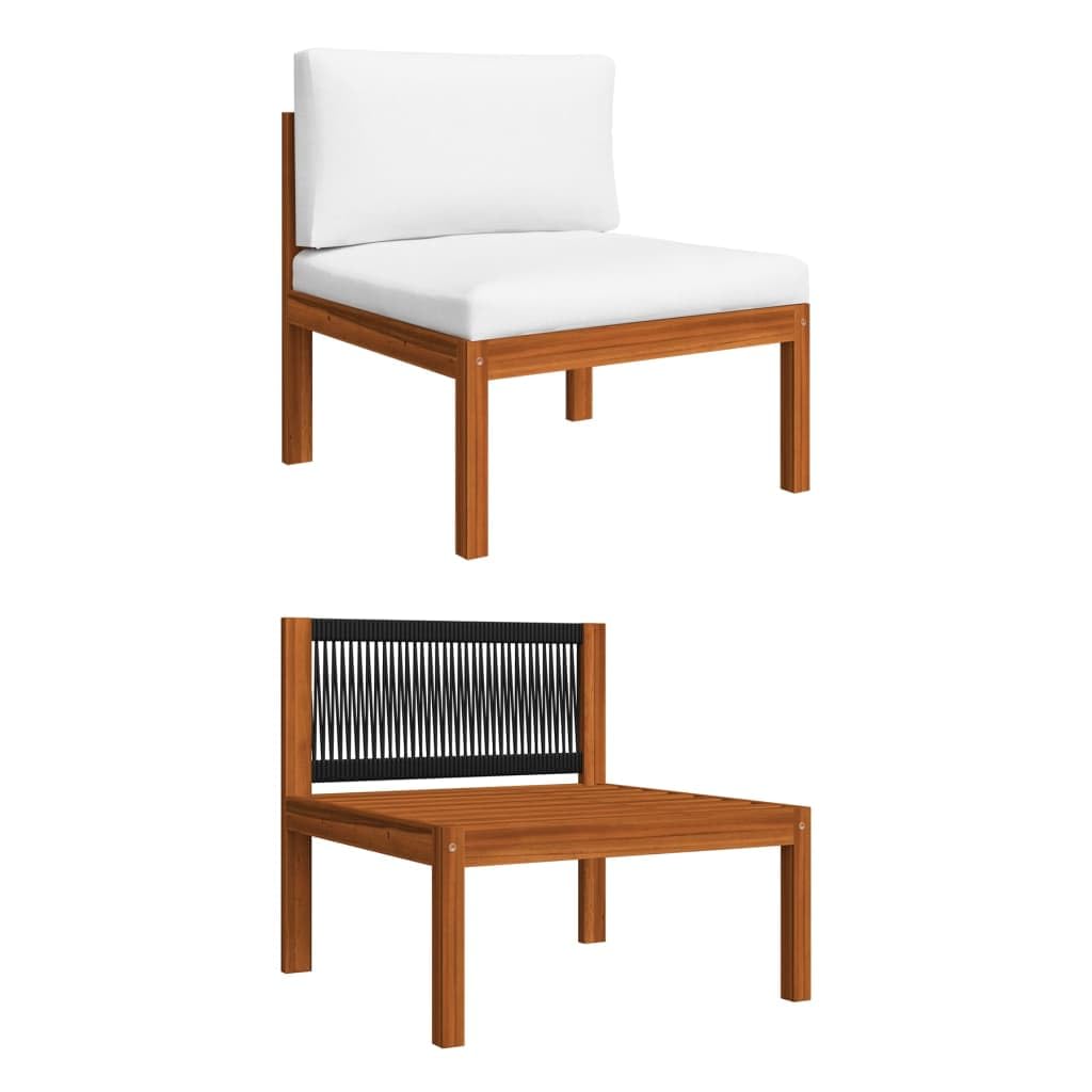 vidaXL 3-Seater Garden Lounge Set with Cushions, Solid Acacia Wood, Rustic, Outdoor Patio Sofa, Easy Assembly, Weather-Resistant Finish, Comfortable Seating