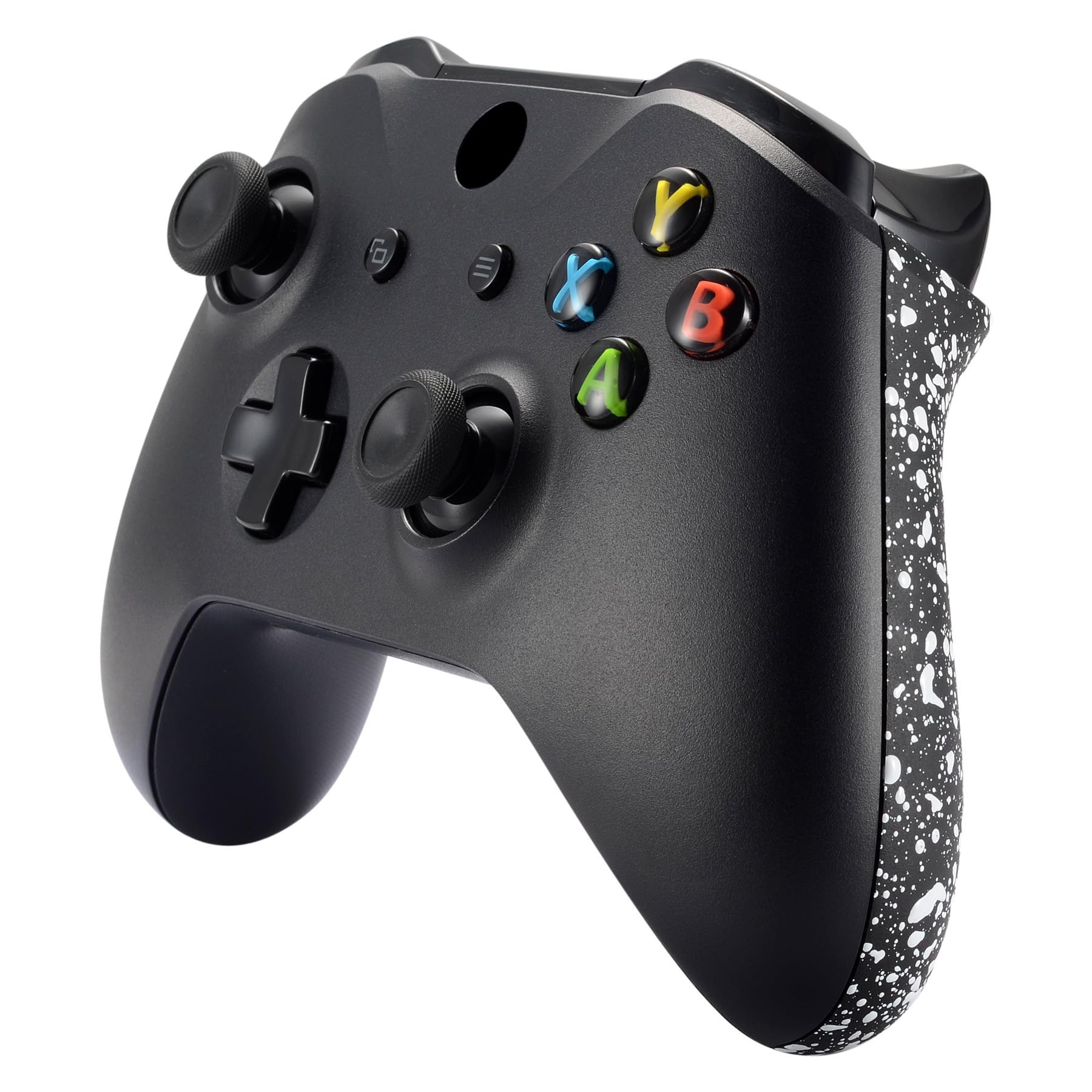 eXtremeRate Comfortable Non-Slip 3D Splashing Side Rails Handles Back Panels for Xbox One X & One S Controller - Textured White