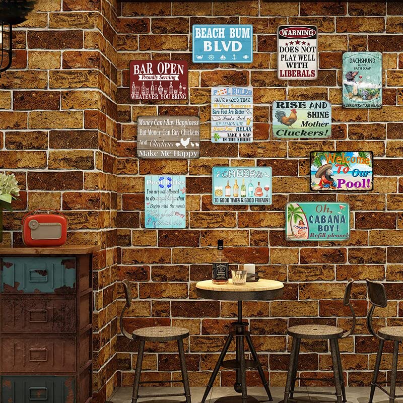 Scuba Shallow No Diving Funny Metal Sign Home Decor Wall Art Decoration for Garage Bar Restaurant Kitchen Cafe Pub 8x6in