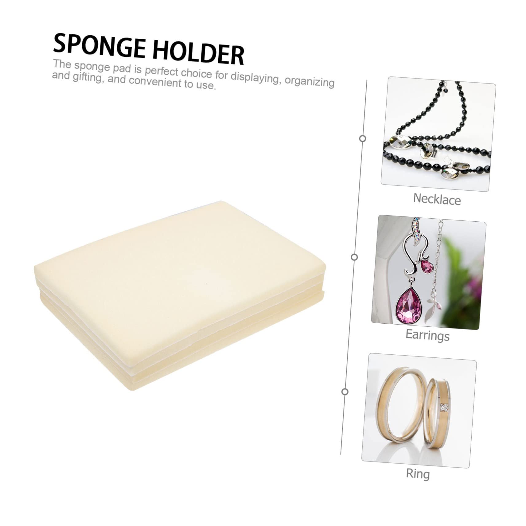 Holibanna 4pcs Box Jewelry Box Pad Earrings Sponge Display Shelf Earstud Insert Vanity Tray Foam Insert Ear Stud Holder Jewelry Showcase Pads Ring Holder Insert Props Glasses White