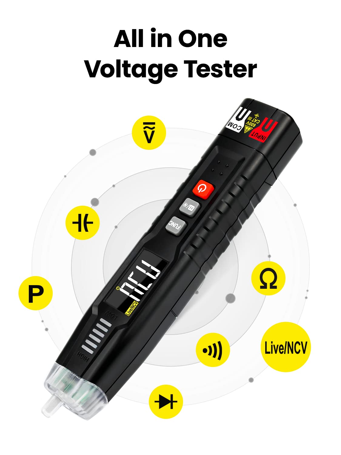 KAIWEETS Voltage Tester Non Contact Voltage Tester Circuit Tester with Test Leads, Auto Measuring Wire Tester for ACV/DCV Multifunction Electric Detector ST100…