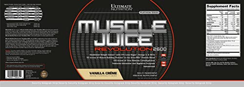 Ultimate Nutrition Muscle Juice Revolution 2600 Weight Gainer, Intestinal Health, and Muscle Recovery with Glutamine, Micellar Casein and Time Release Complex Carbohydrates, Vanilla Protein Powder, 4.69 Pounds
