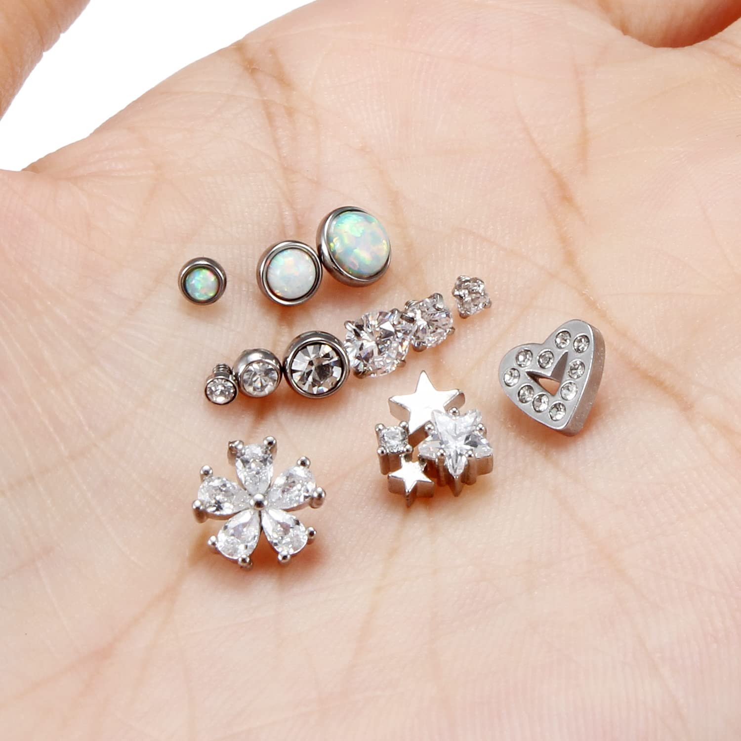 Ftovosyo 14G Dermal Piercing Jewelry Micro Dermal Anchor Top Microdermals Skin Piercing for Women Men 2mm 3mm 4mm