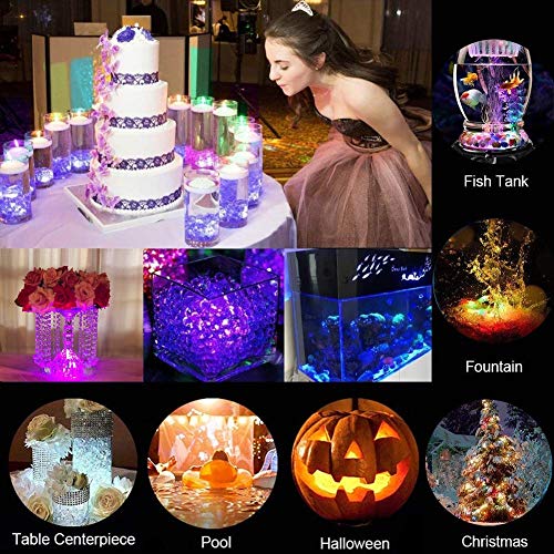KUCAM Mini Submersible LED Lights, Waterproof Small LED Tea Lights Candle with Remote Battery Operated,RGB Color Changing for Vase Home Party Wedding Table Centerpieces,10 Pack