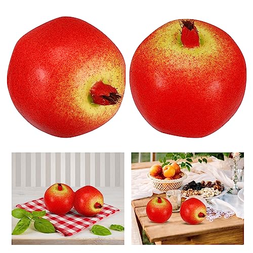 HOLIDYOYO 3pcs Simulated Pomegranate Faux Pomegranate Stem Artificial Fruits Props Photography Props Kitchen Fruit Display Fruit Props Fake Fruit Ornaments Red Desktop Fake Vegetables Foam