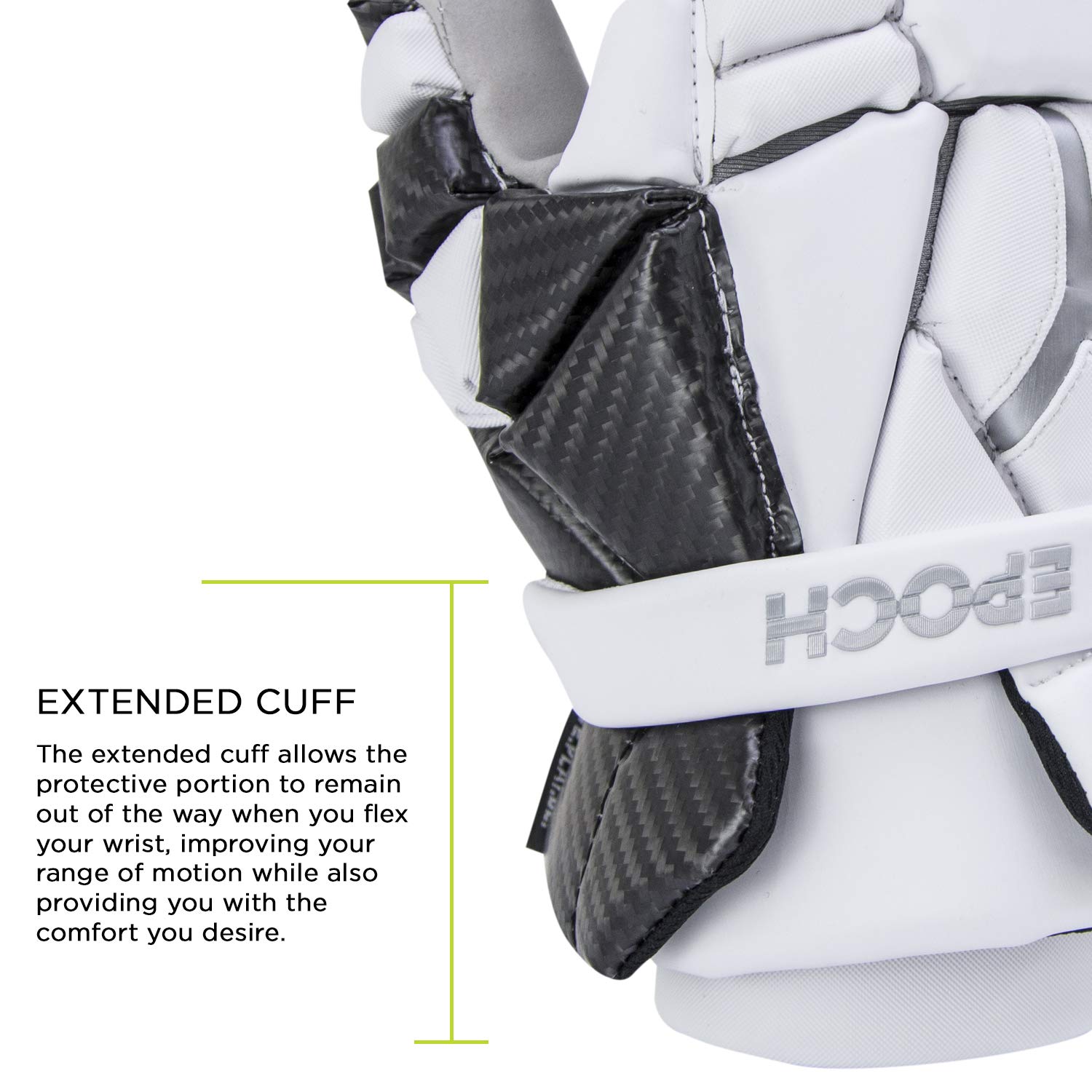 Epoch Integra Lacrosse Glove with Phase Change Technology for Attack, Middie and Defensemen, Medium, White
