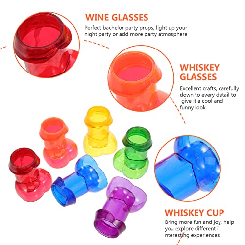 HOLIDYOYO 6Pcs Funny Wine Glass πππ§π’Ε‘ Shape Whiskey Glasses Champagne Glasses Wine Cup Novelty Drinking Cup Decoration for Bars Night Clubs