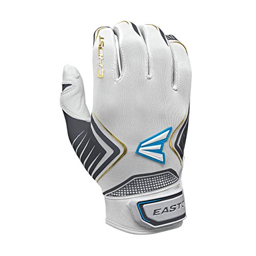 Easton | GHOST Fastpitch Softball Batting Gloves | Adult Small | White/Gold