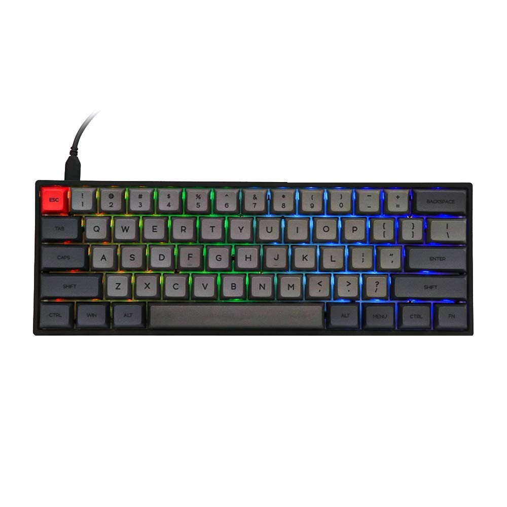 EPOMAKER SK61S 61 Keys Bluetooth 5.1 Hot Swappable Mechanical Keyboard with RGB Backlit, NKRO, water-resistant, Type-C Cable for Win/Mac/Gaming (Gateron Optical Blue, Black)