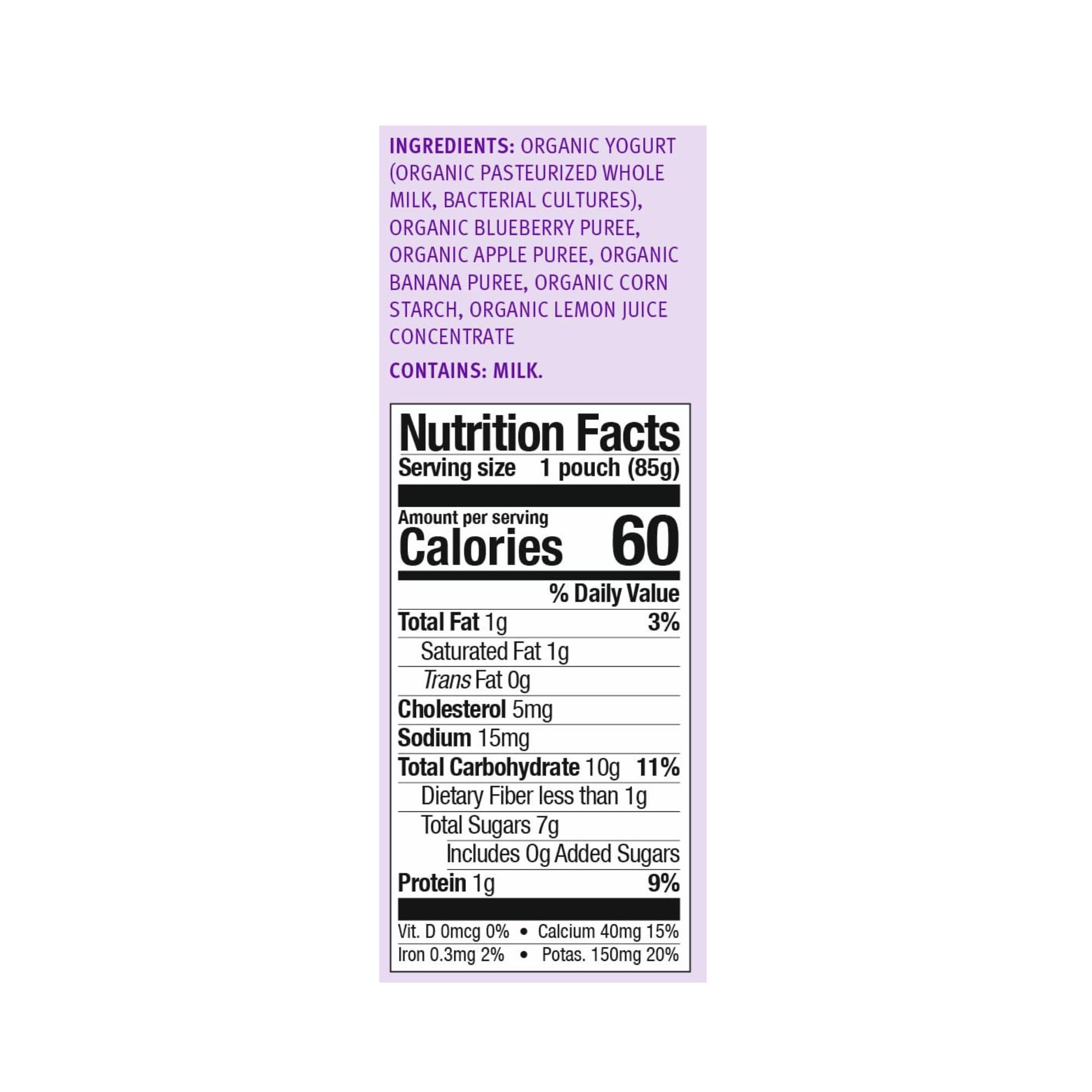 Holle Baby Yogurt Pouches - Organic Yogurt with Blueberry, Apple & Banana Fruit Purée - Drinkable Yogurt Pouches for Kids & Babies 8 Months & Up - (10 Pack) Shelf Stable, Non-Gmo with 0 Sugar Added