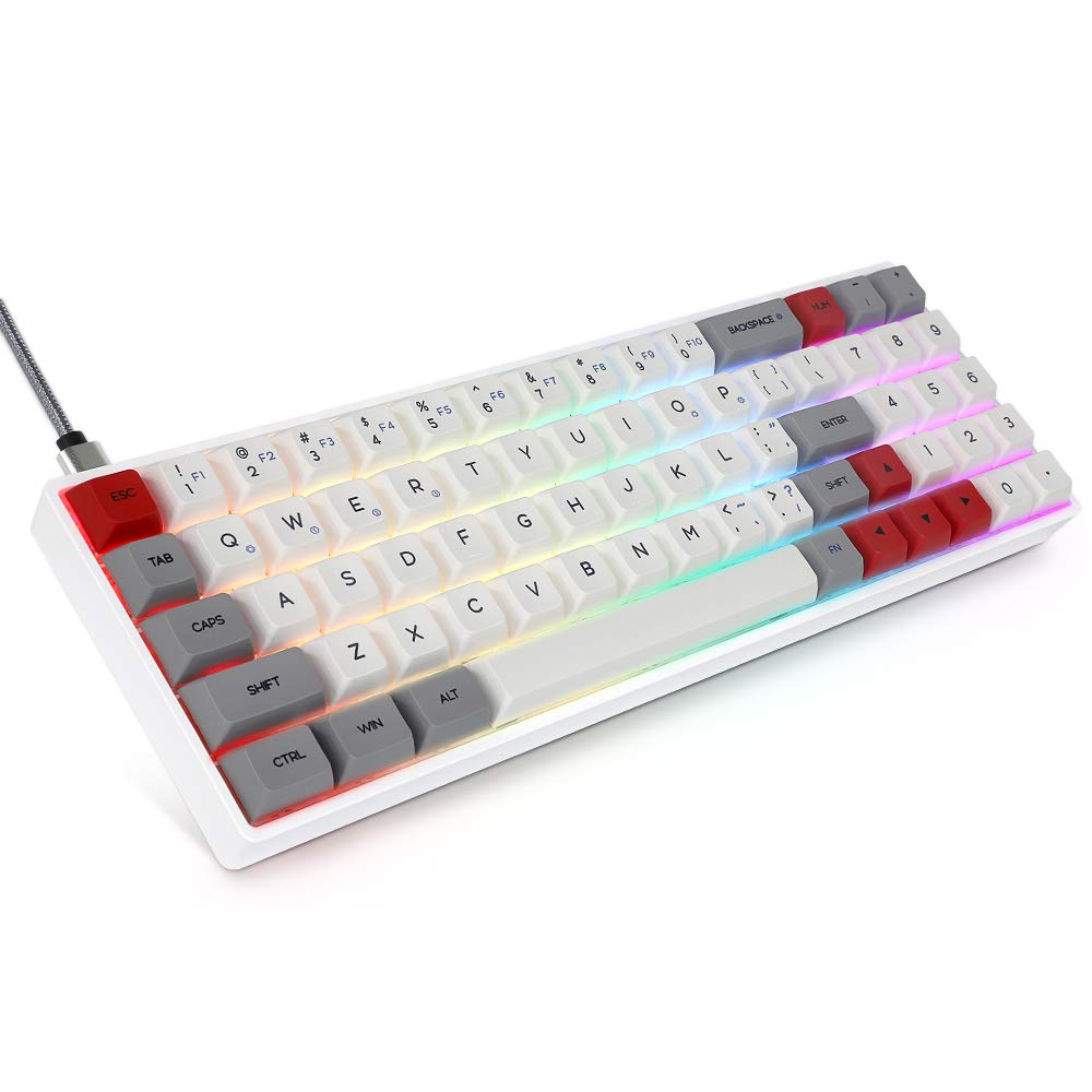 EPOMAKER SK71 71 Keys Hot Swappable Mechanical Keyboard with RGB Backlit PBT GSA Keycaps for Win/Mac/Gaming (Gateron Optical Brown, Grey)