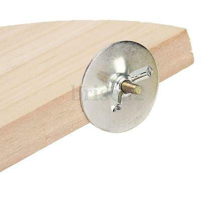 NC Wooden Coin Parrot Bird Cage Perches Stand Platform Pet Budgie Hanging Toy Pet Toys (Color : L)