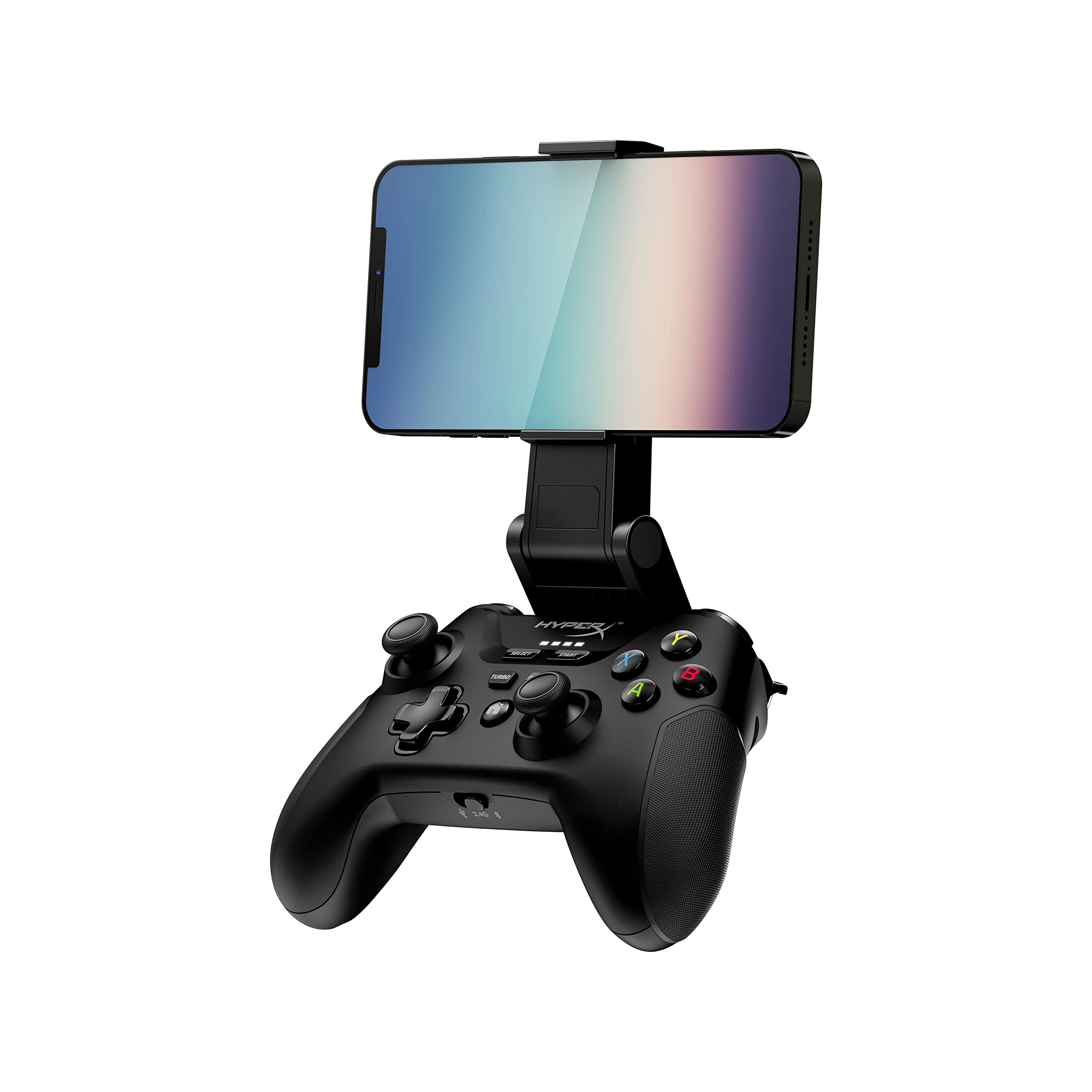 HyperX Clutch β Wireless Gaming Controller for Android and PC, Cloud and Mobile Gaming, Bluetooth, 2.4GHz Wireless, USB-C to USB-A Wired Connection, Standard Button Layout, Detachable Phone Clip (Renewed)
