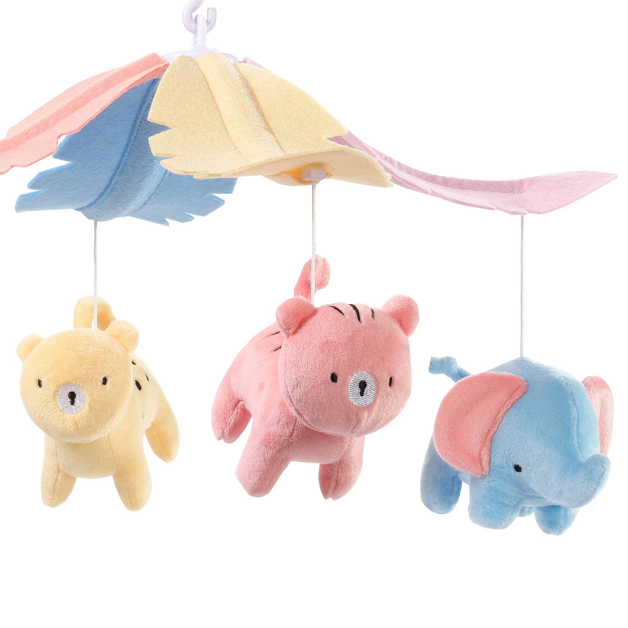 Lambs & Ivy Snuggle Jungle Pastel Safari Musical Baby Crib Mobile Soother Toy