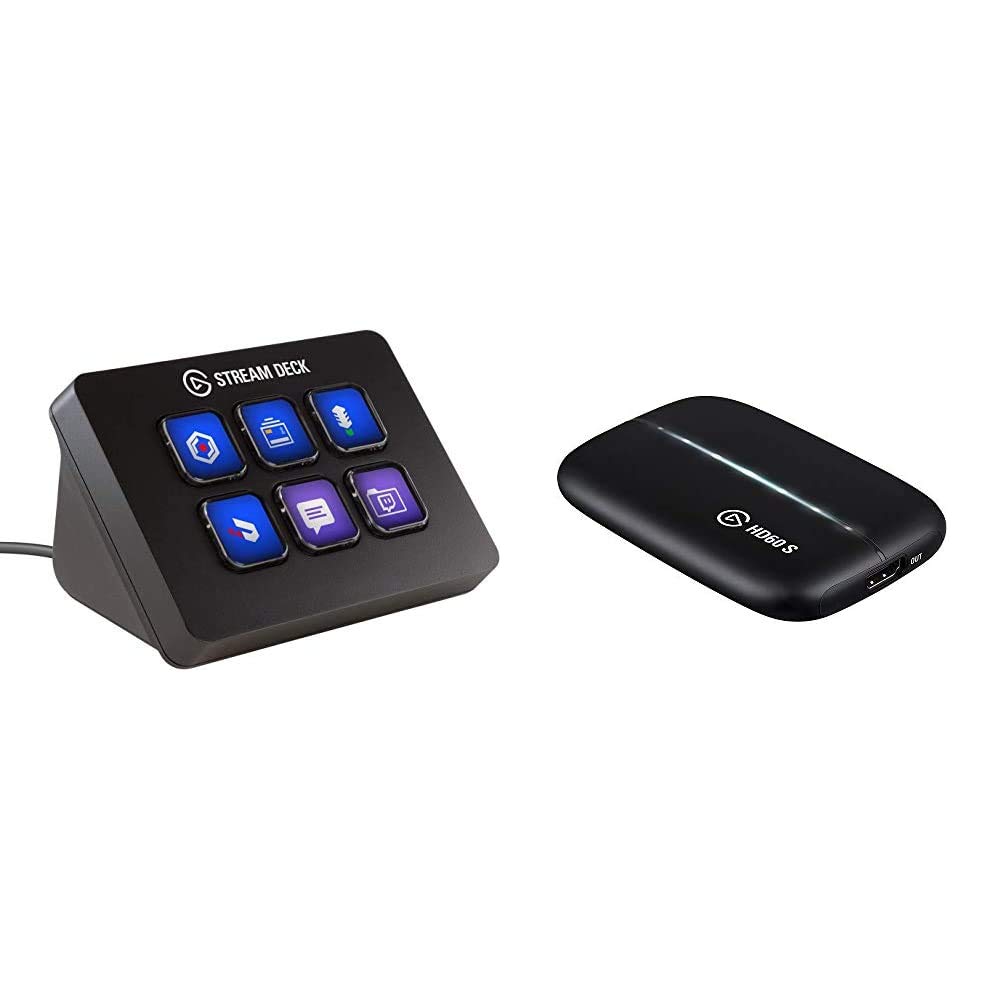 Elgato Stream Deck Mini - Live Content Creation Controller with 6 customizable LCD keys for Windows 10 and macOS 10.11 or later and Elgato Game Capture HD60 S - Stream.